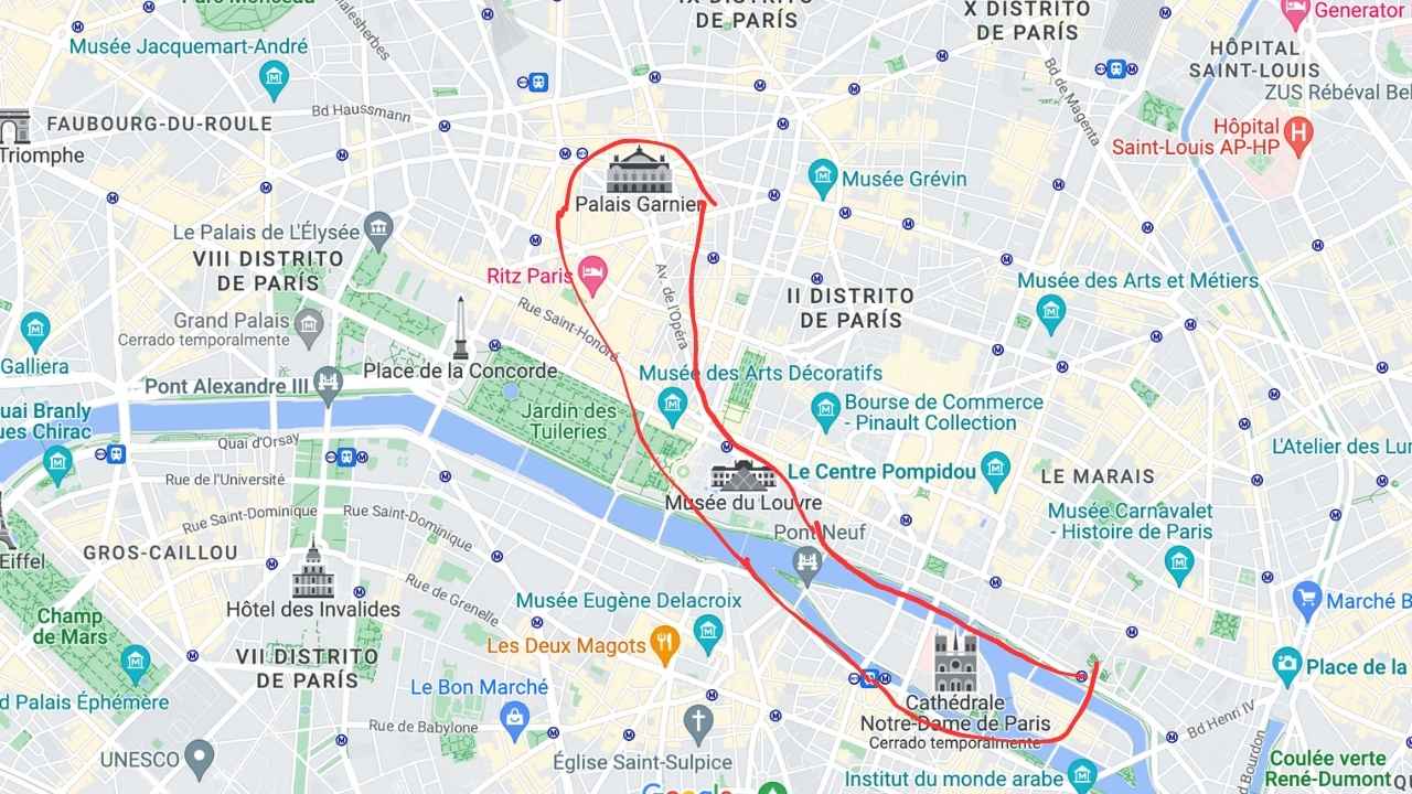 Isla de la cité, distrito I y Ópera de Garnier